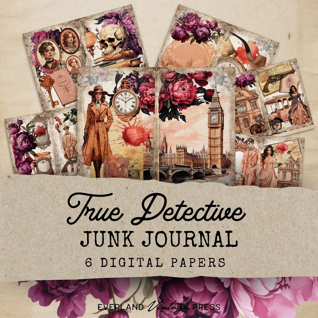 Junk Journal Kit Detective, True Crime Junk Journal Kit, Detective Junk ...