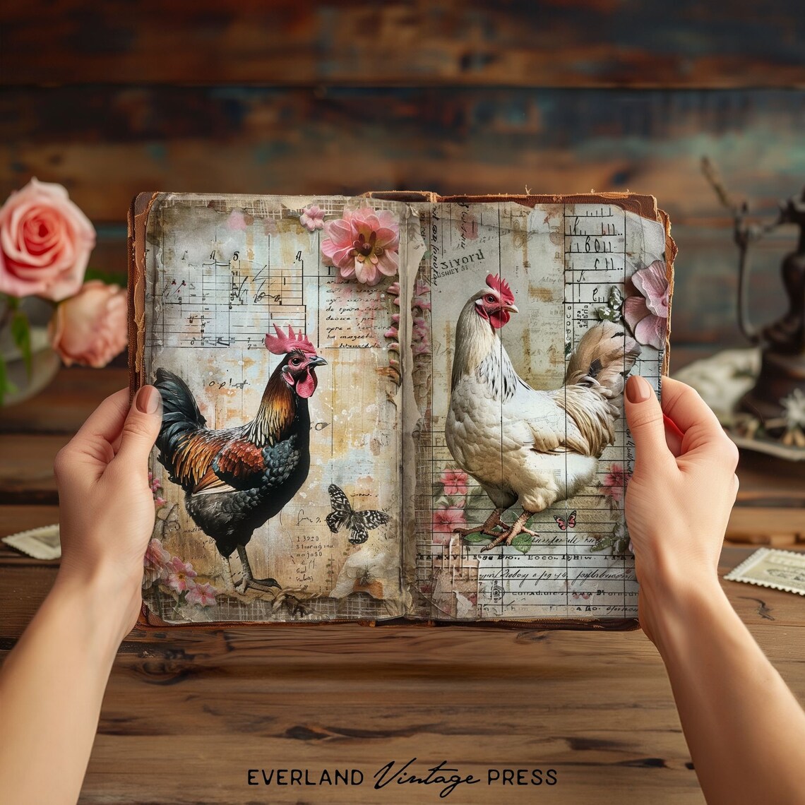 Fancy Chicken Junk Journal Printable Paper, Fancy Chicken Journal Kits ...