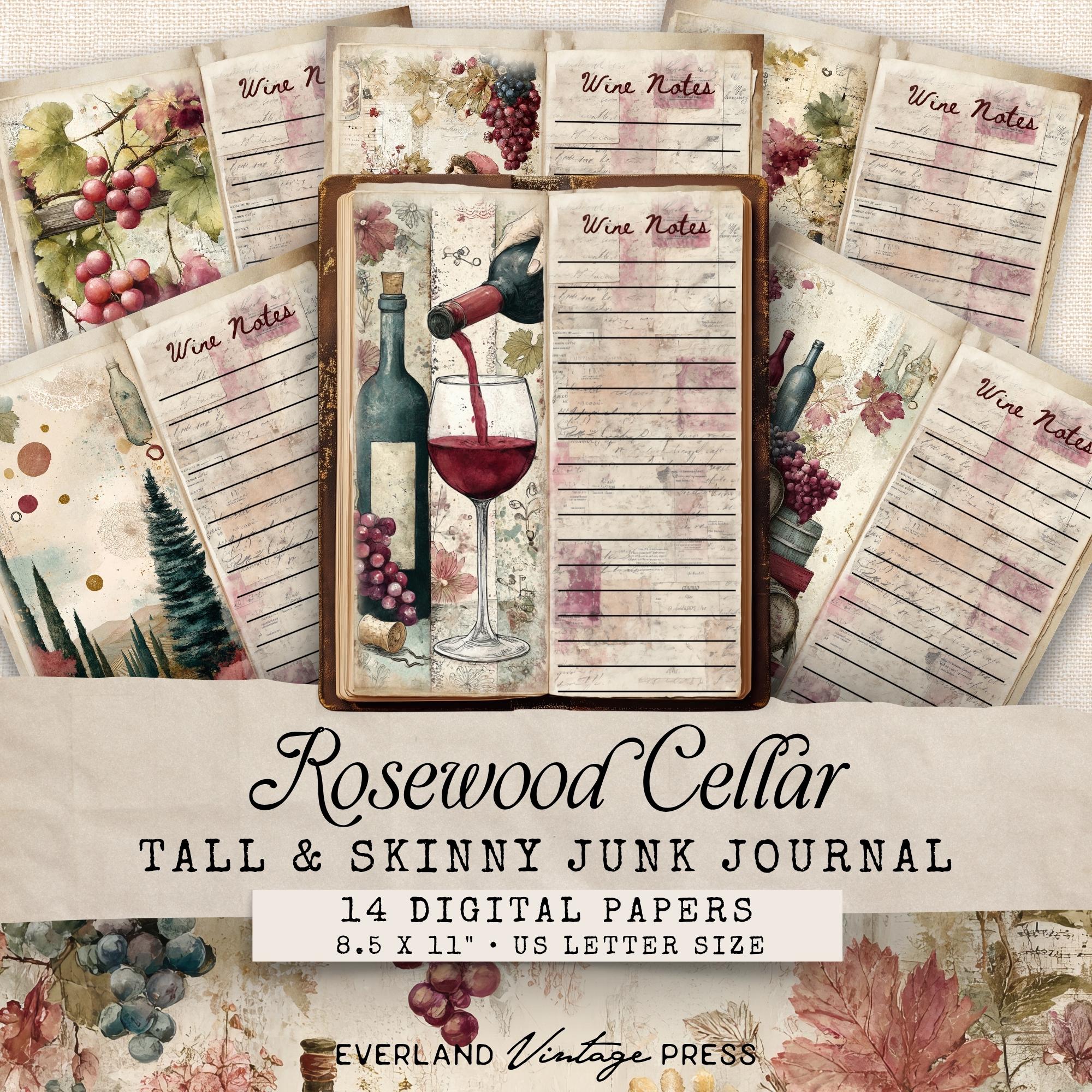 Wine Junk Journal,industrial Grunge Label,printable Ephemera Wine ...
