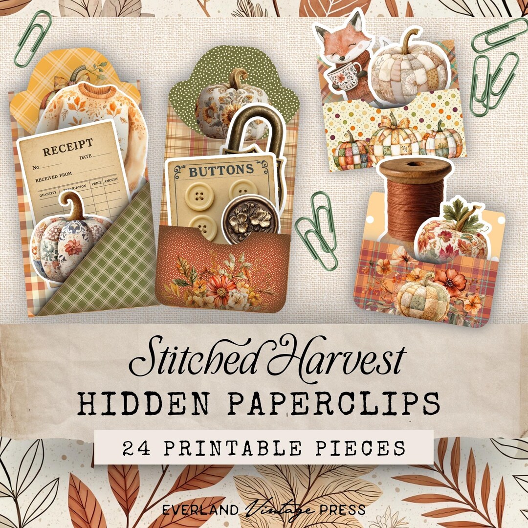 Halloween Hidden Paperclips, Fall Hidden Paperclips Kit, Fall Hidden ...