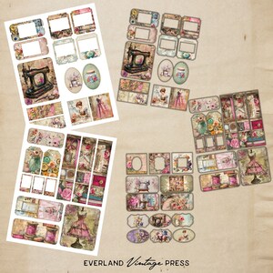 Sewing Theme Printable Junk Journal Ephemera, 38 Printable Junk Journal ...