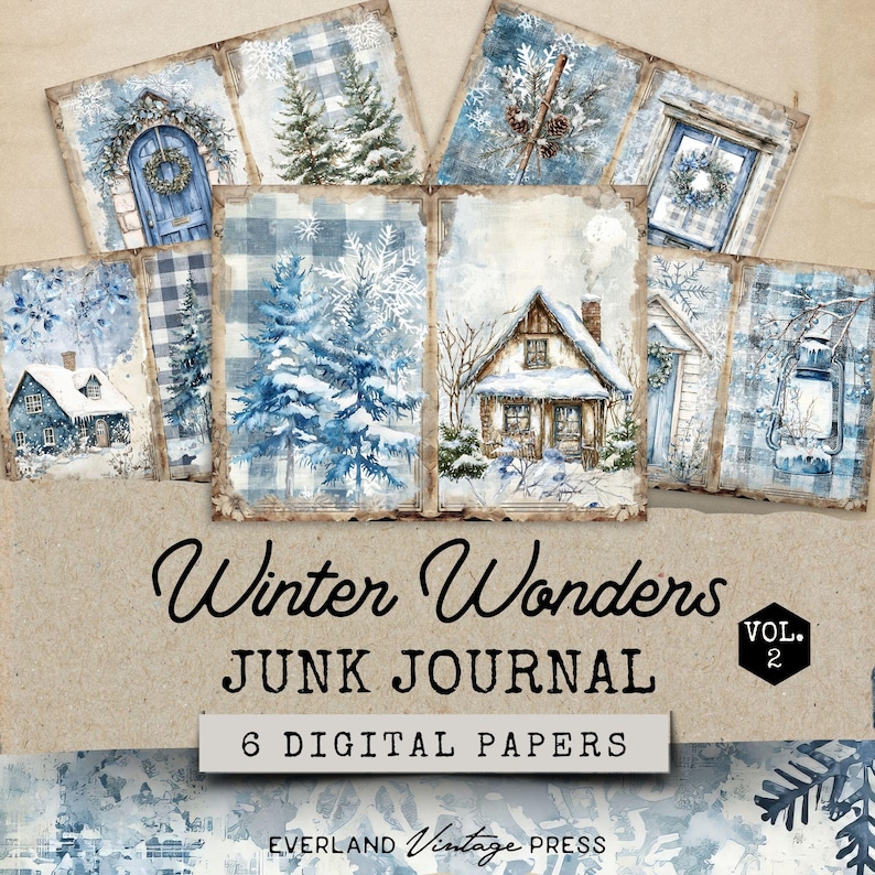 Winter Woodland Junk Journal, Winter Botanicals Junk Journal, 90 Piece ...