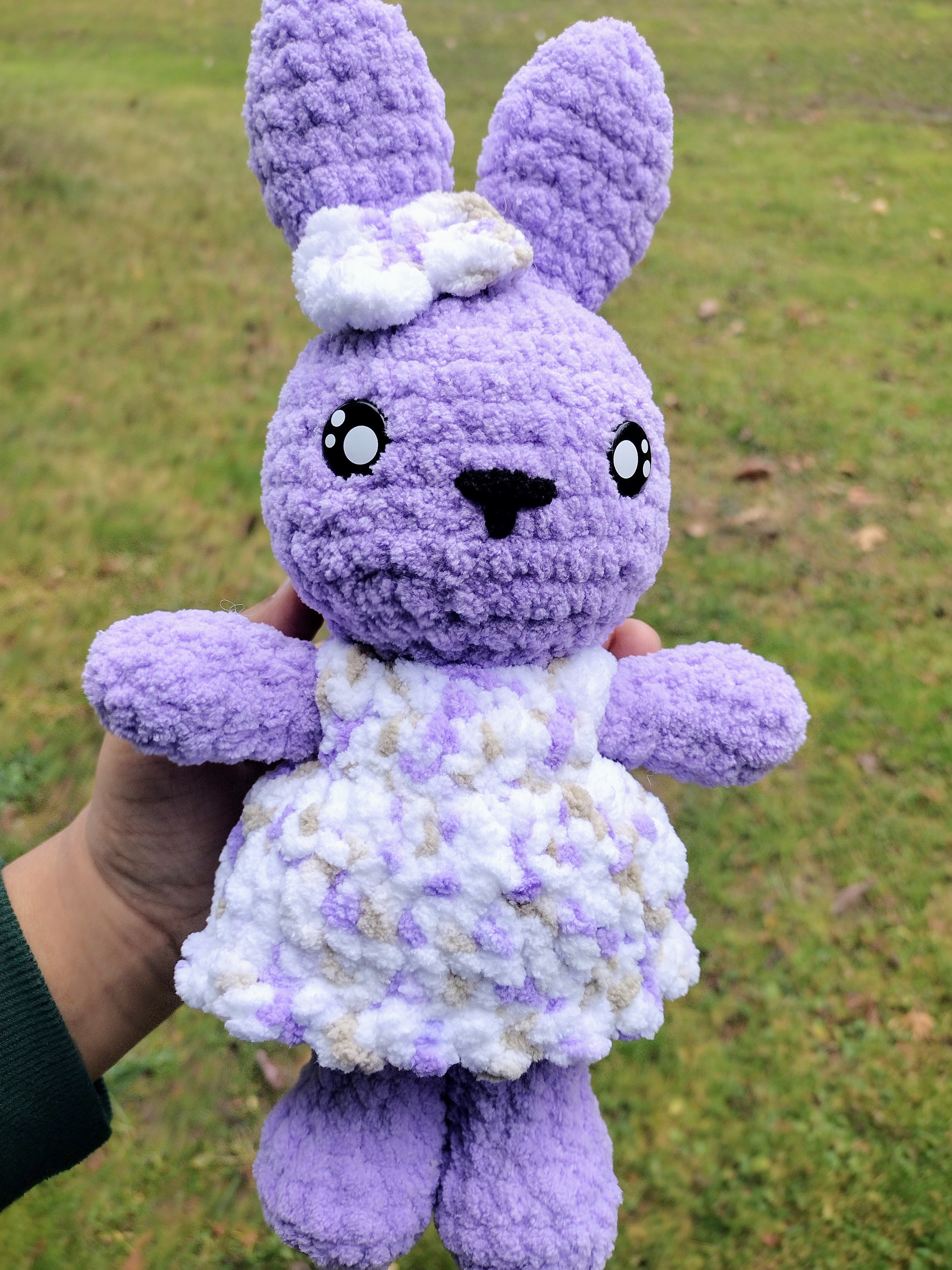 Amigurumi Purple Bunny Plushie, Crochet Girl Rabbit Plush, Purple Bunny ...