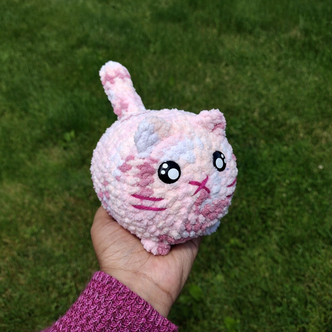 Crochet Loaf Cat Plushie Cute Raspberry Cat Plush, Handmade Gift ...