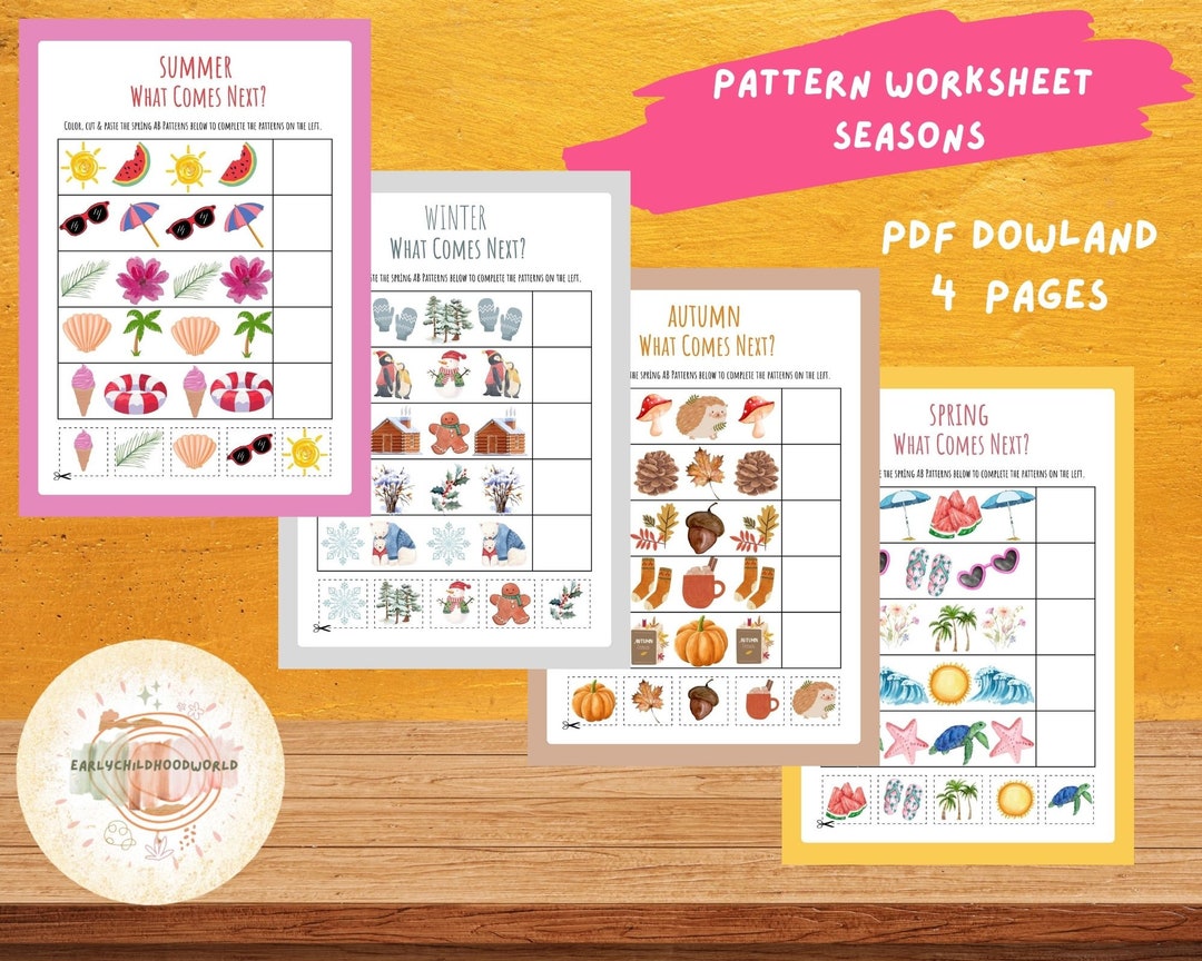 Four Seasons Preschool Children's Activities Learning - Etsy