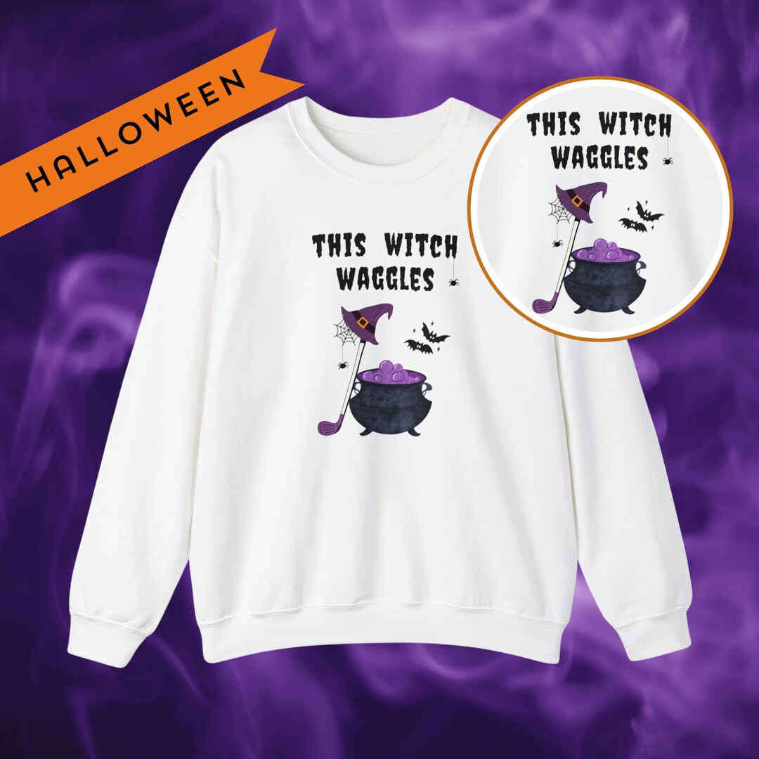 Halloween Golf Sweatshirt Witch Sweater - Unisex Heavy Blend™ Crewneck ...
