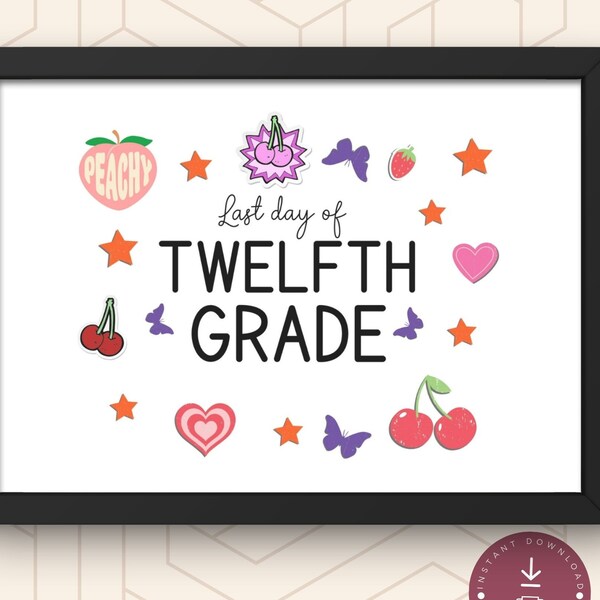 Printable Last Day of Fourth Grade Goodbye Sign Poster, 4th Grade Photo ...