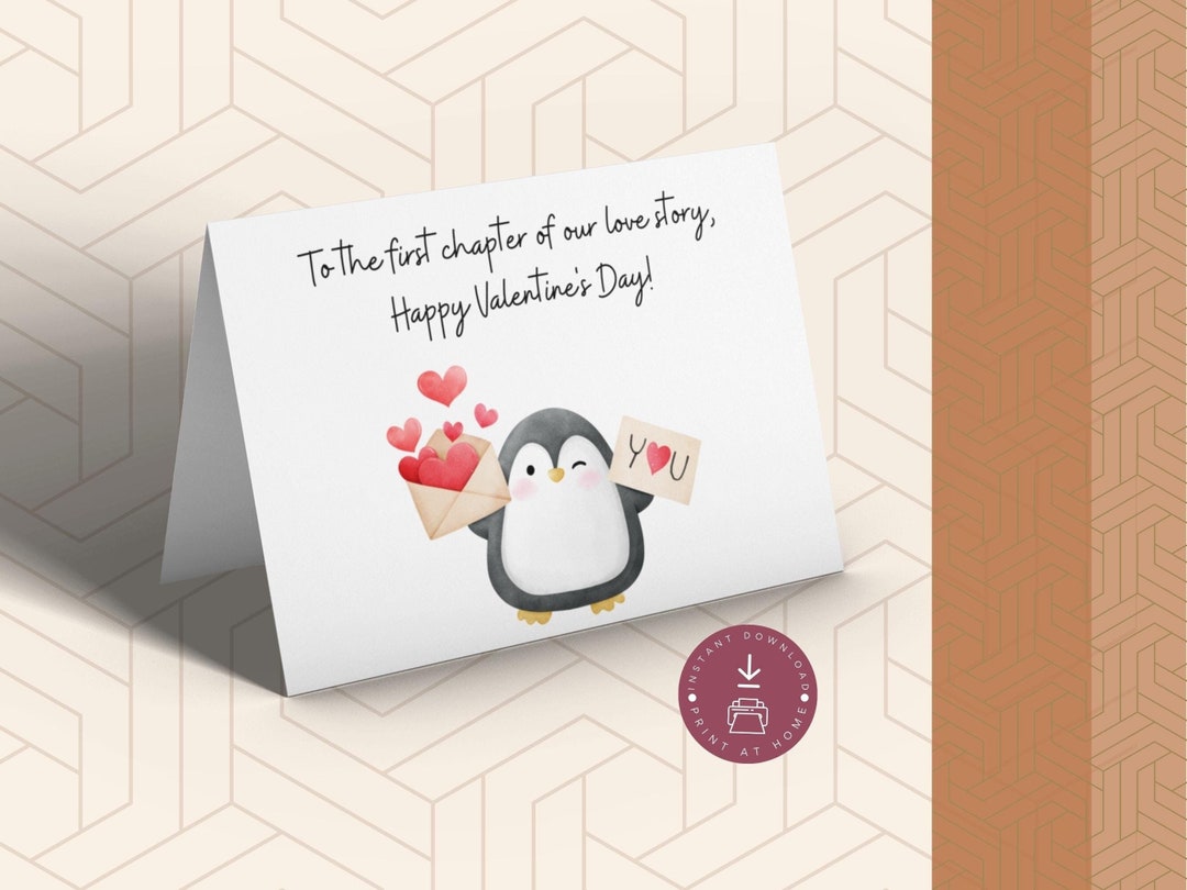 Valentine's Card Printable, in Love Card, Happy Valentine's Day Card ...