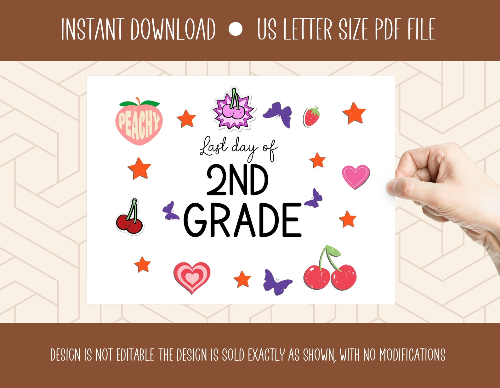 Last Day of 2nd Grade Sign Printable, Second Grade Poster, Photo Prop ...