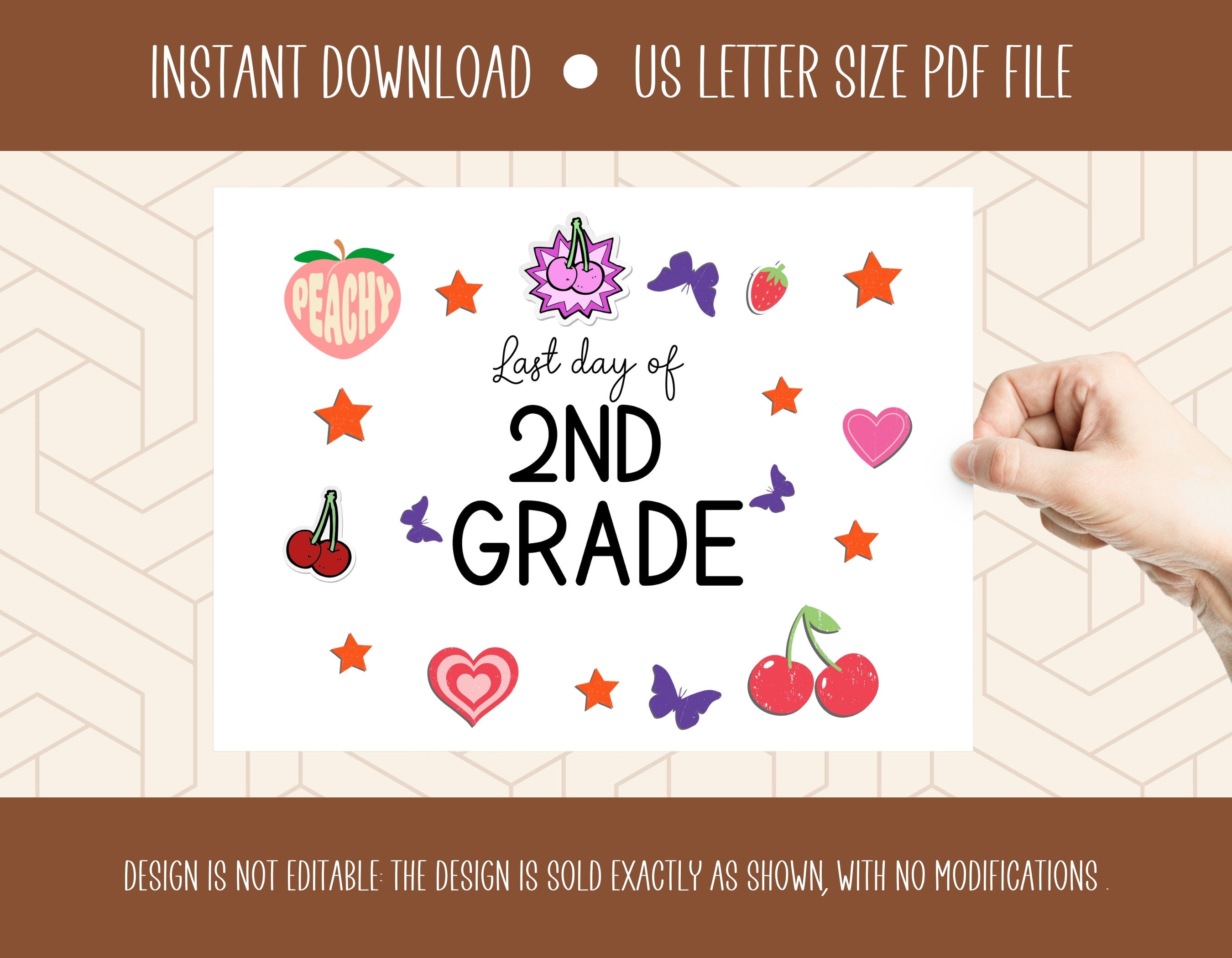 Last Day of 2nd Grade Sign Printable, Second Grade Poster, Photo Prop ...