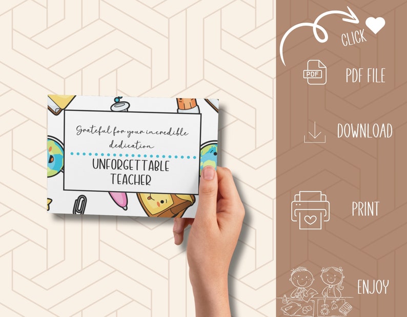 Teacher Thank You Card Printable, Elementary Teacher Card, TA Card, End ...