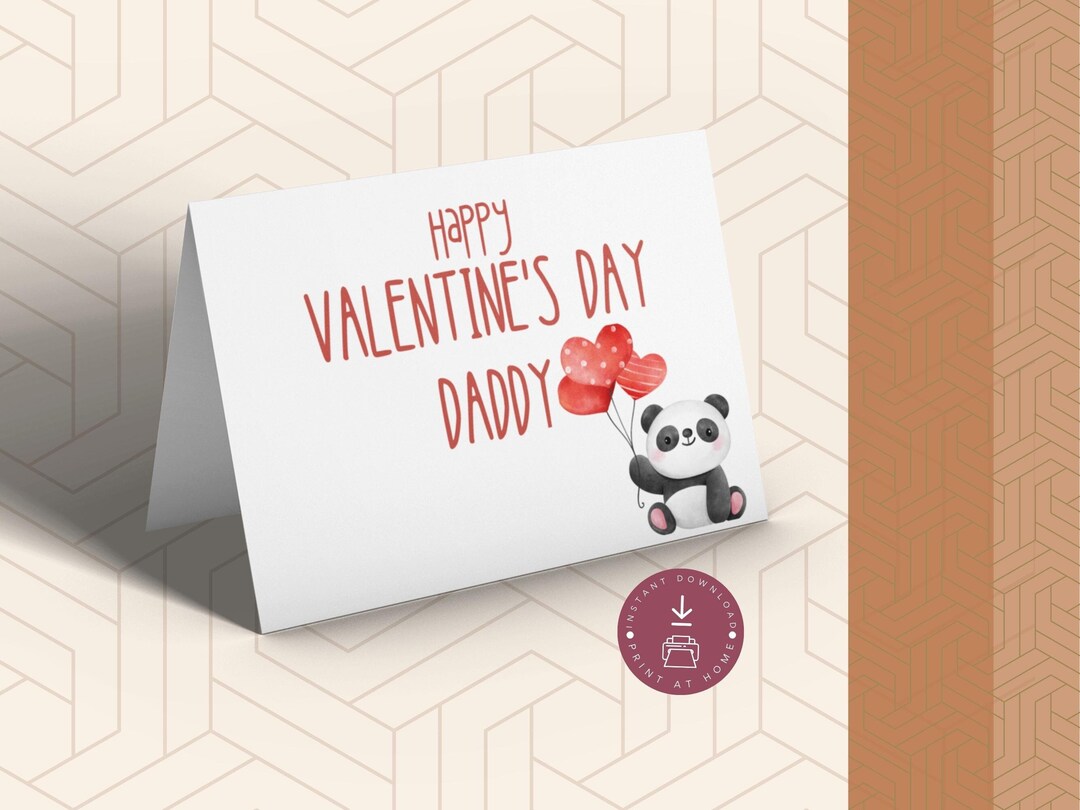 Daddy Valentine's Day Card Printable, Dad Valentine's Card, Father's ...
