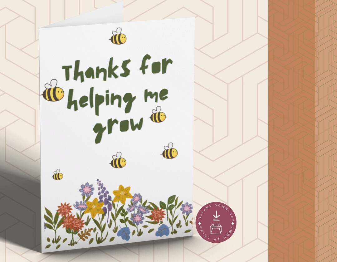 Teacher Thank You Cards Printable, Teacher Card, Teacher Appreciation ...