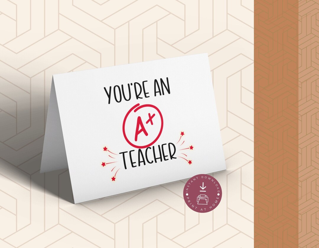 Teacher Card Printable, Teacher Appreciation Card, End of School ...