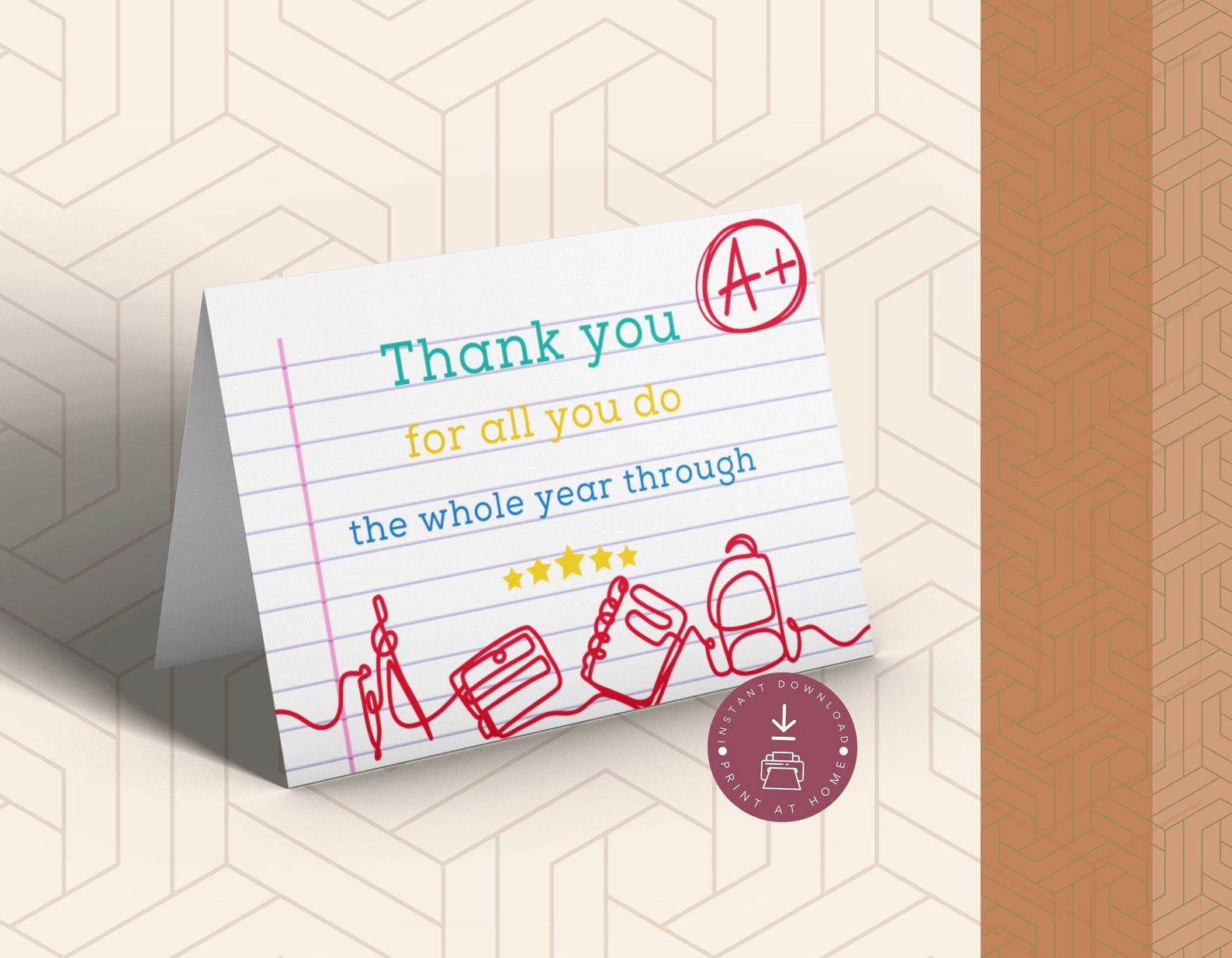 Thank You for All You Do Teacher Card Printable, Teacher Appreciation ...