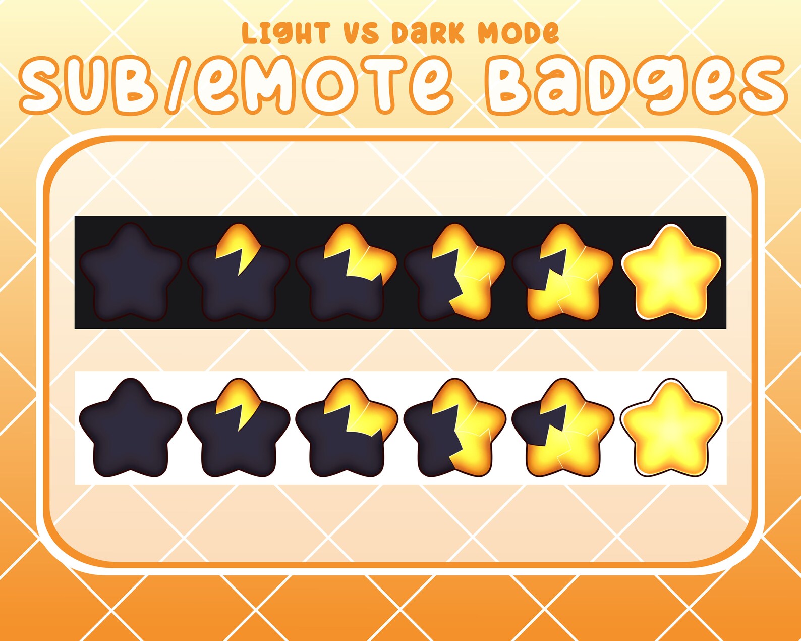 Cute Kawaii Broken Star Fragment Twitch SUB BIT EMOTE Badges - Etsy