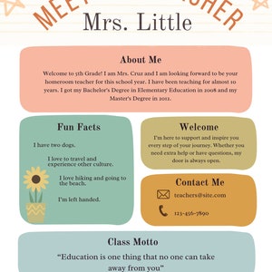 Meet the Teacher Canva Template, Easy to Edit - Etsy