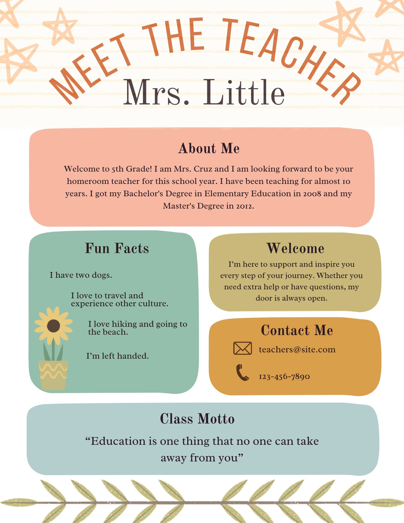 Meet the Teacher Canva Template, Easy to Edit - Etsy