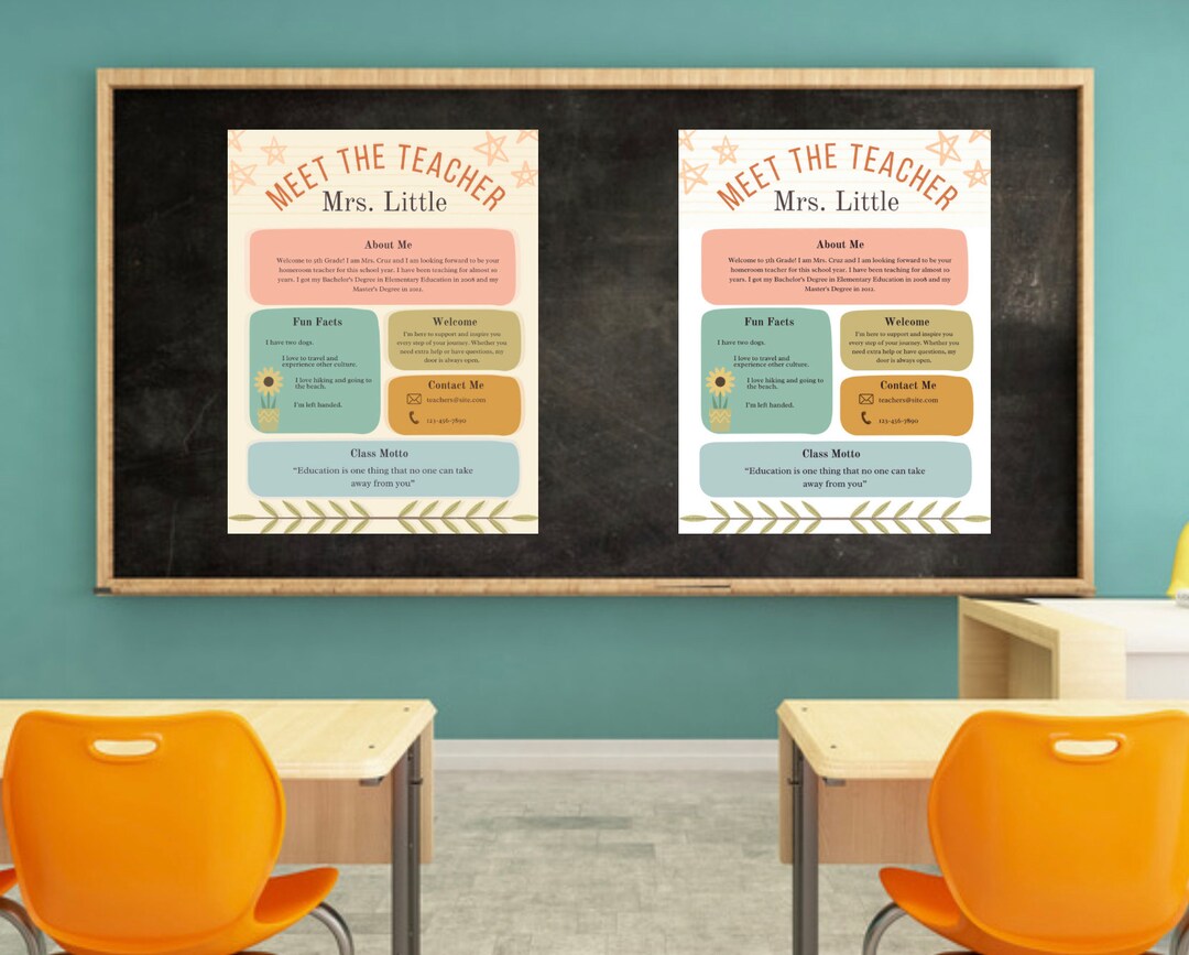 Meet the Teacher Canva Template, Easy to Edit - Etsy