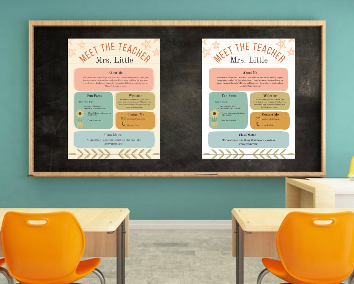 Meet the Teacher Canva Template, Easy to Edit - Etsy