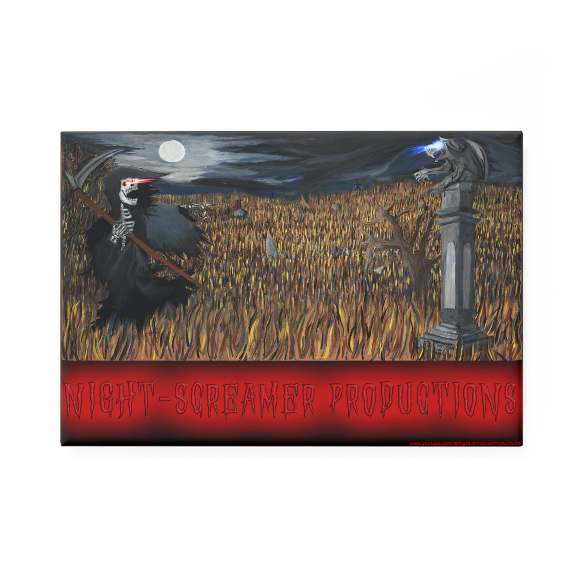 Night-screamer Productions LOGO Button Magnet Rectangle 1 & - Etsy