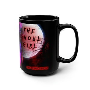 Frightening Ghoul Girl With Red Lightning Black Mug 15oz Design 2 ...