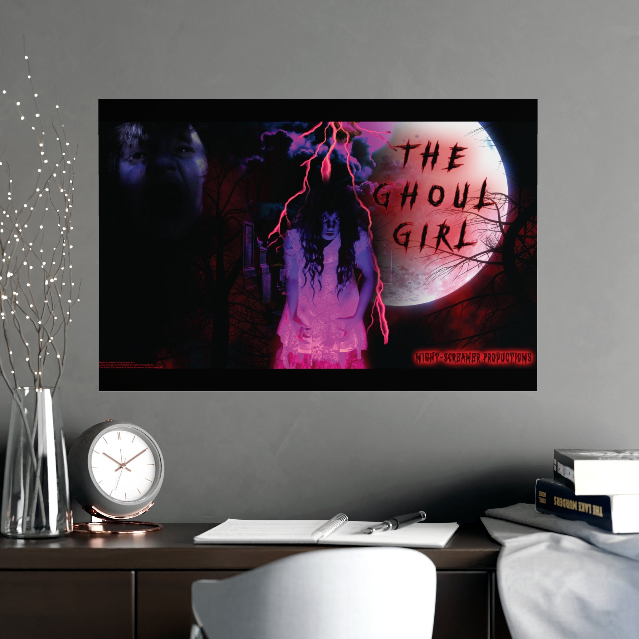 Scary Ghoul Girl Full Moon Horizontal Matte Poster Wall Art, Decor - Etsy