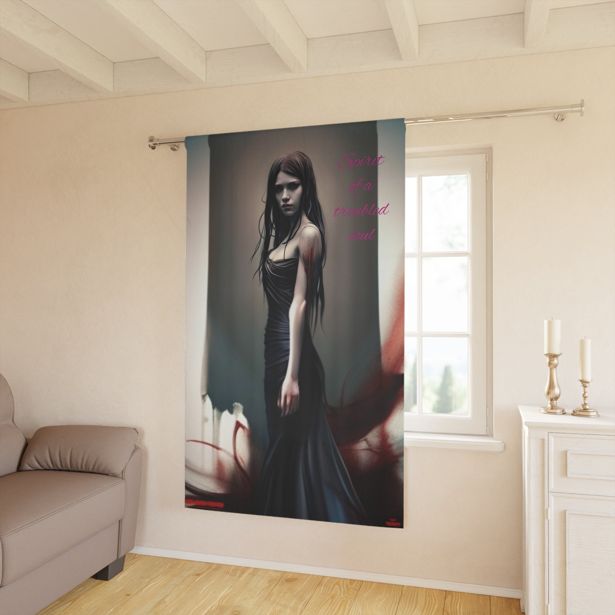 Window Black Out Novelty Curtains (1 Piece) Spirit of a Troubled Soul ...