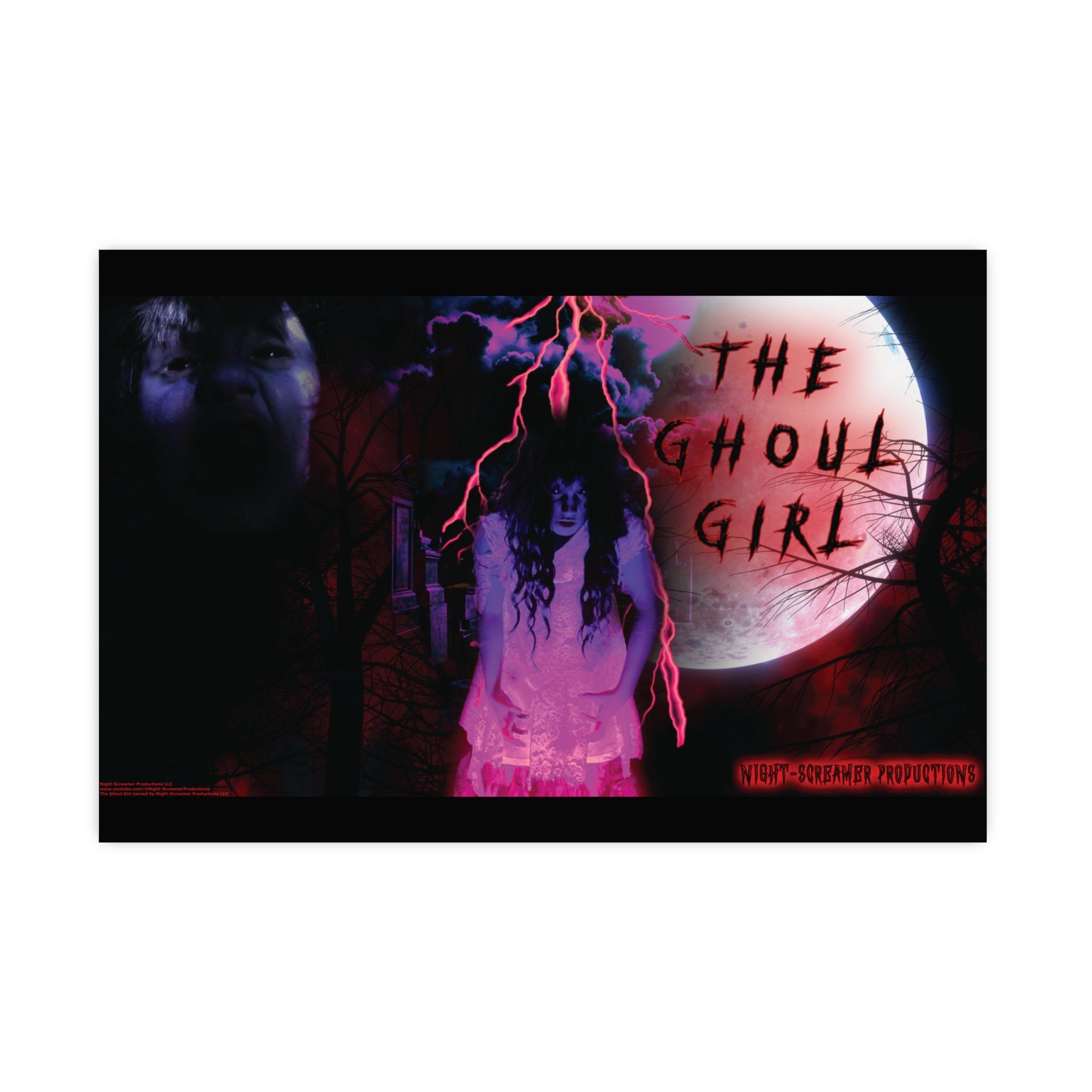 Scary Ghoul Girl Full Moon Horizontal Matte Poster Wall Art, Decor - Etsy
