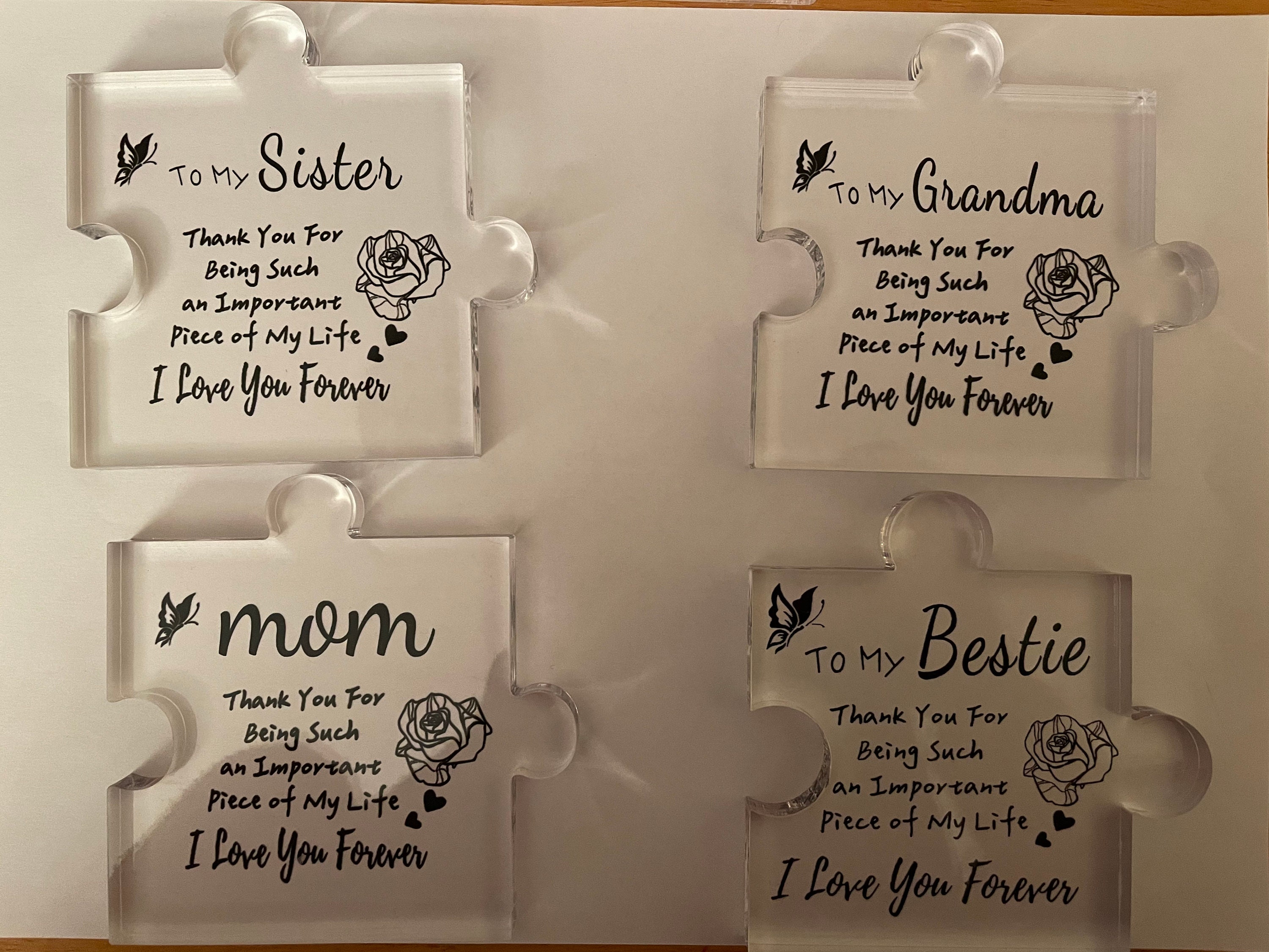 Resin Art Jigsaw Piece Shaped Plaques, for Her as Gift, for Special ...