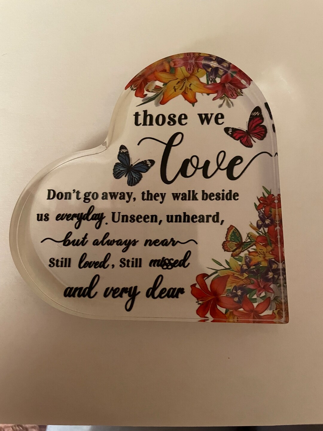 Resin Art Heart Shaped Memorial Plaques for Her and for Him as Gifts ...