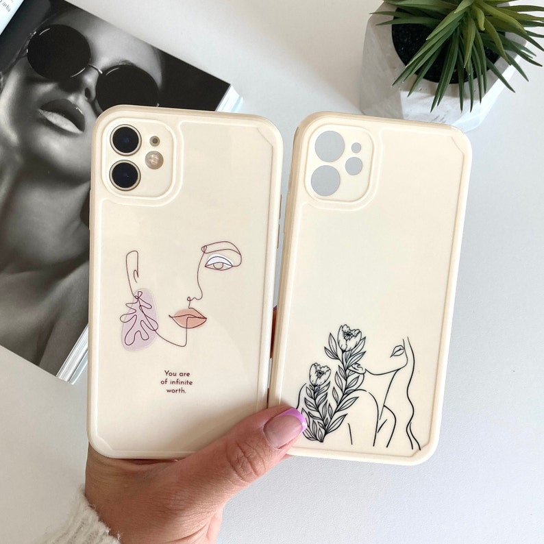 One Line Phone Case, Art Aesthetic Naked Women Phones Case, Femaile ...