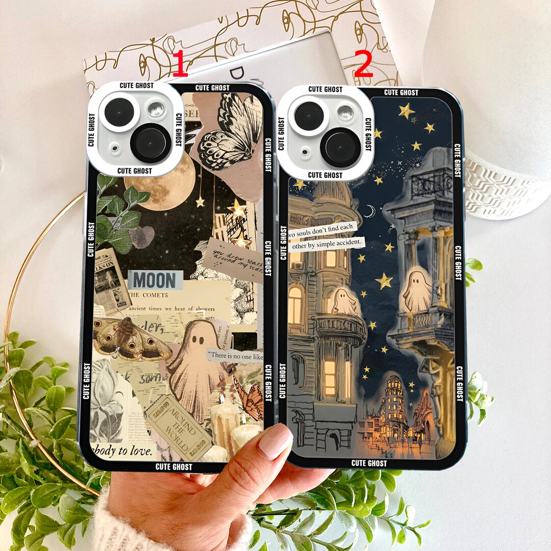 Ghosts Cute Spooky Funny Phone Case, Custom Grunge Colored Halloween ...