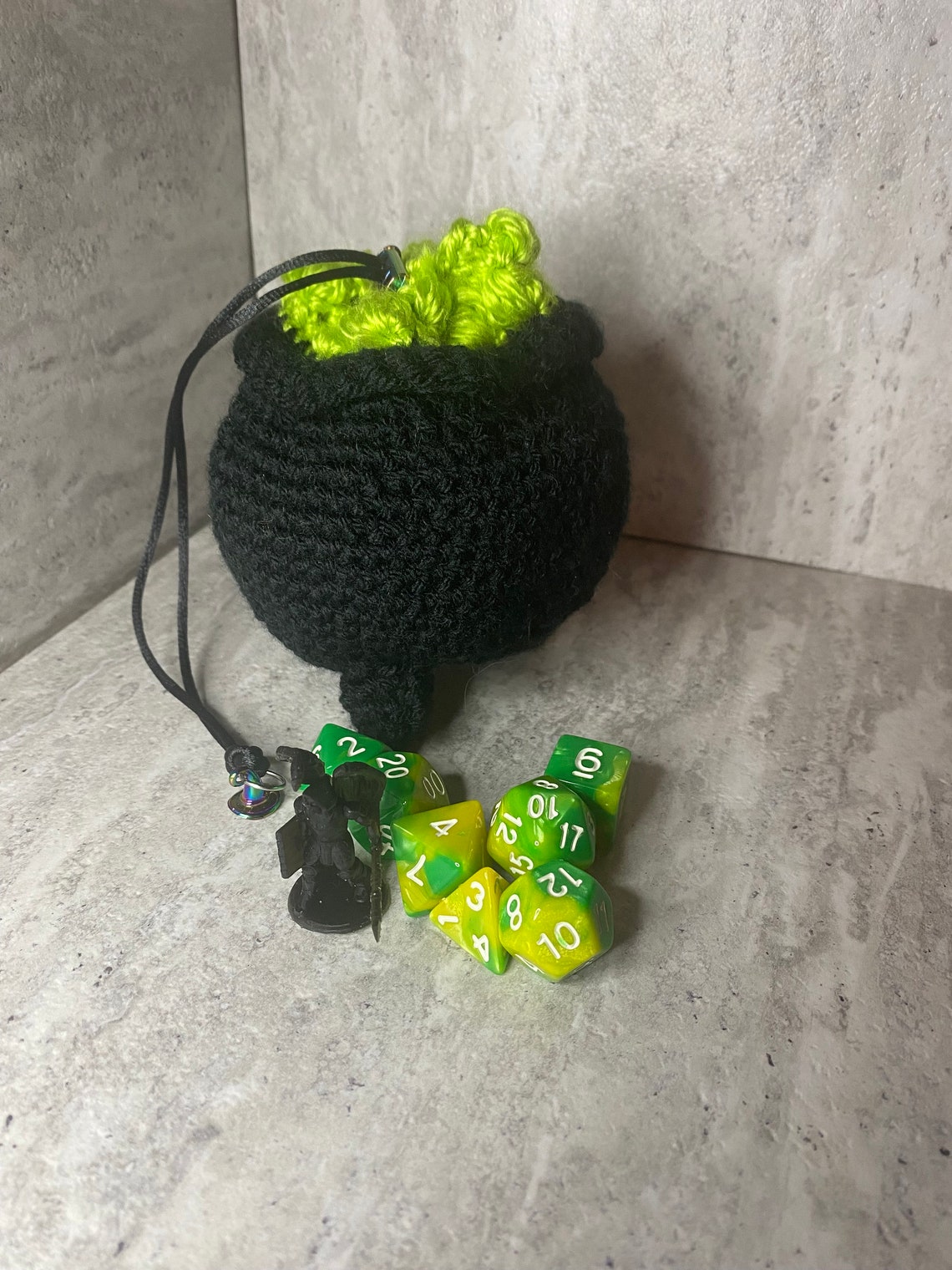 Crocheted Witch Cauldron Dice Bag With Mystery Dice - Etsy
