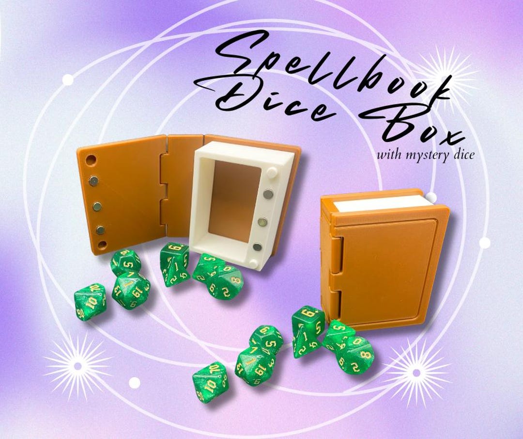 Spellbook Dice Box With Mystery Dice - Etsy