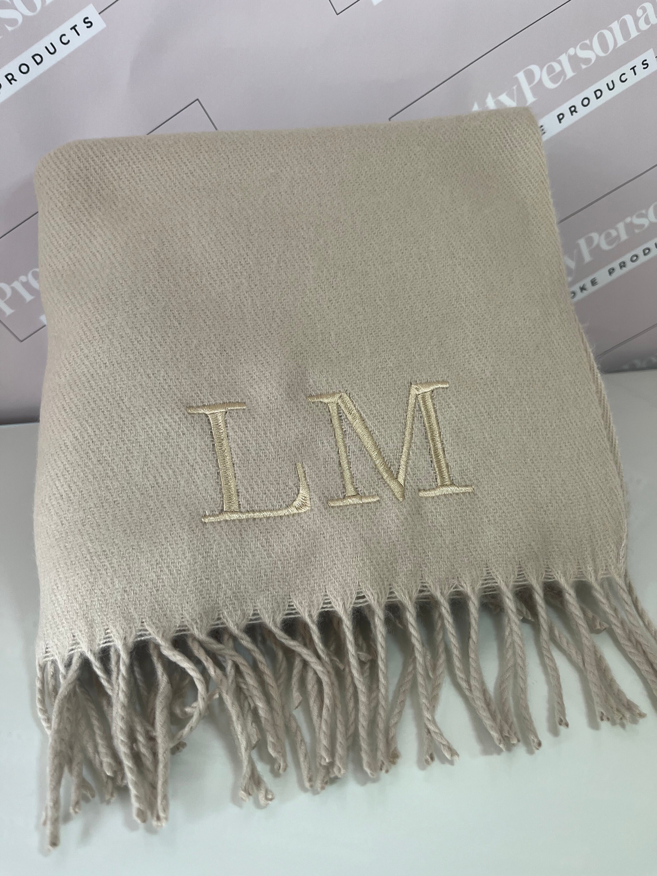 Personalised Embroidered Luxury Woven Scarf - Etsy UK