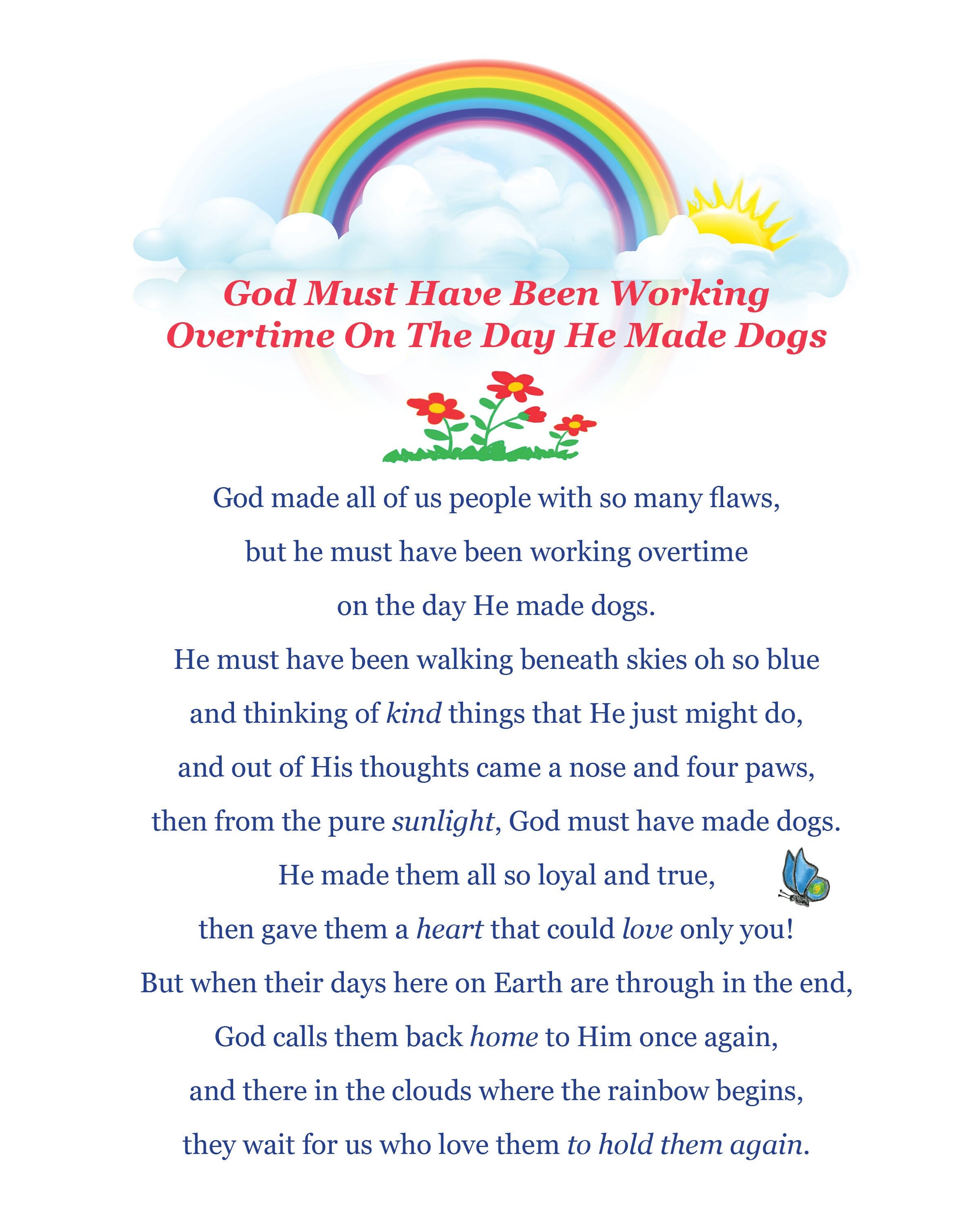 God Must Have Been Working Overtime on the Day He Made Dogs Poem L ...