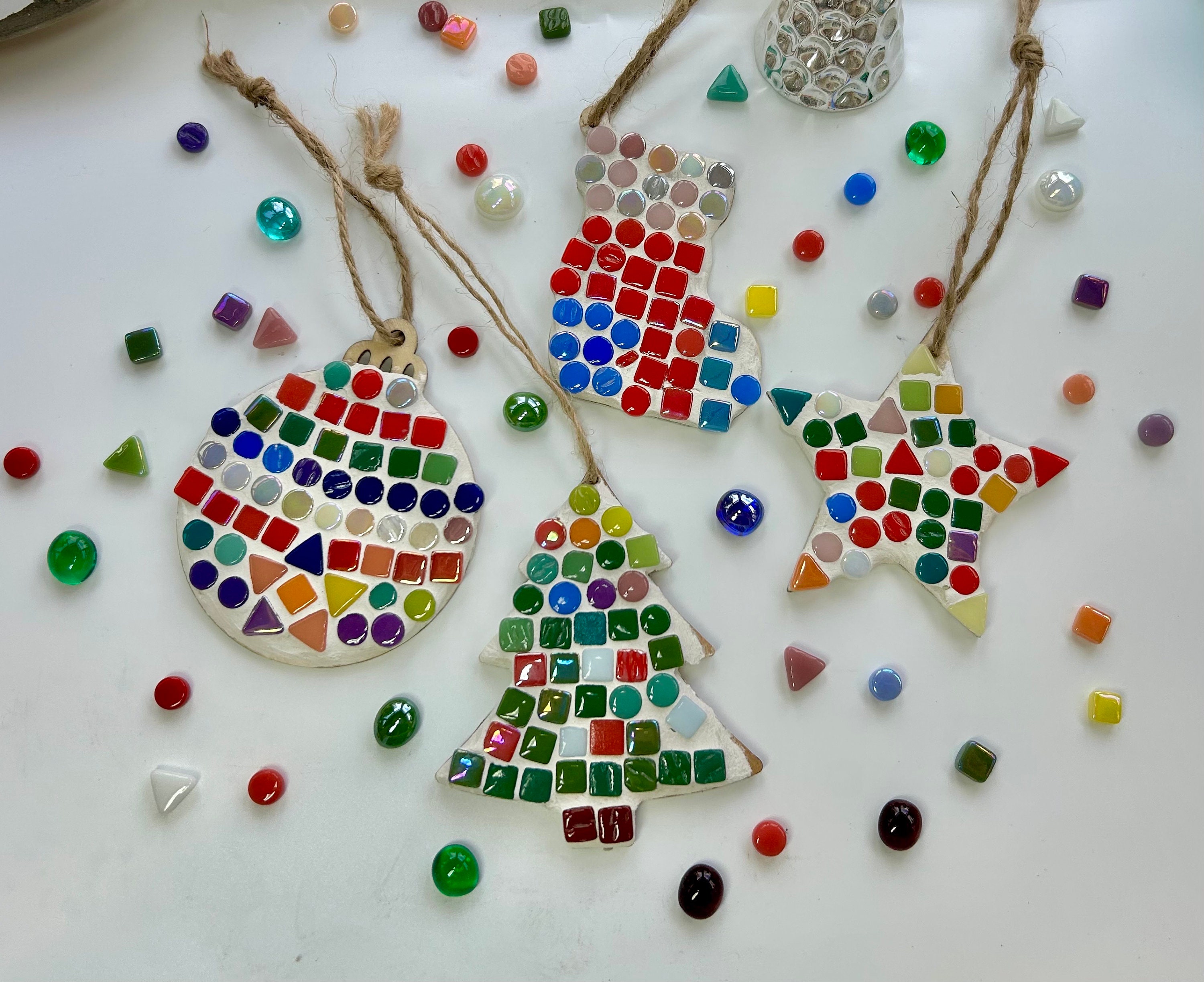Mosaic Craft Kit, Make Your Own Christmas Decorations. - Etsy UK