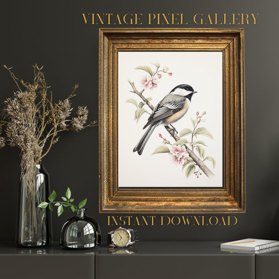 Bird Lover Gift Chickadee Digital Wall Art Digital Wall Decor Nature ...