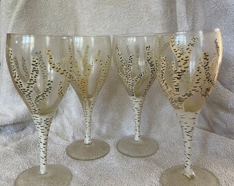 Birch Tree Wine Glass - Etsy