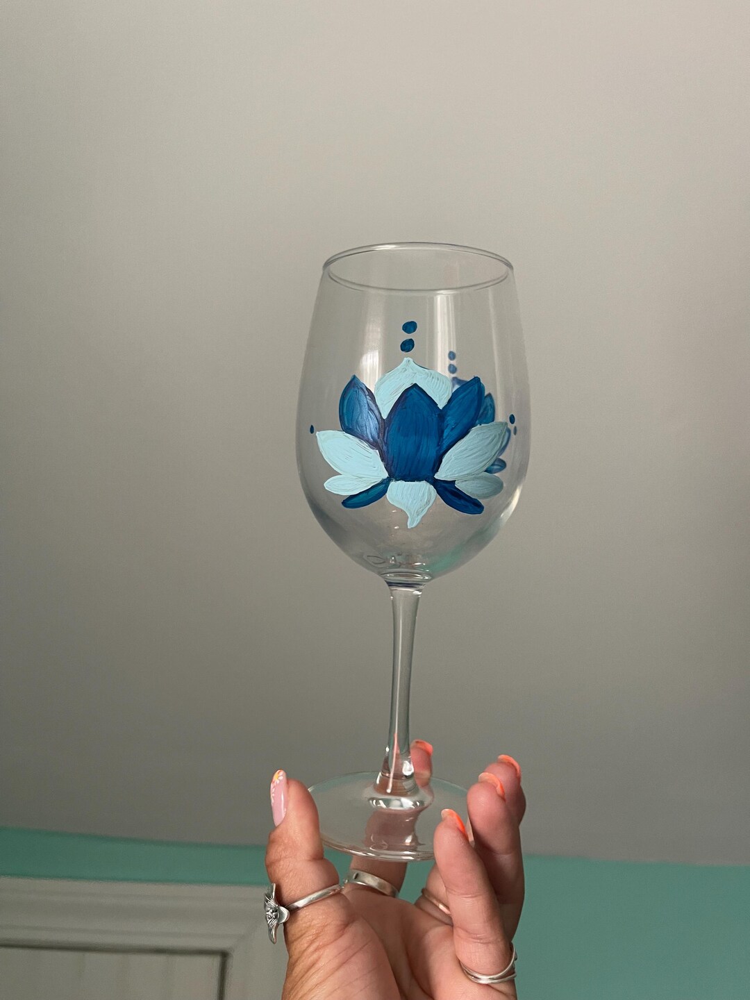 Lotus Flower Wine Glass - Etsy