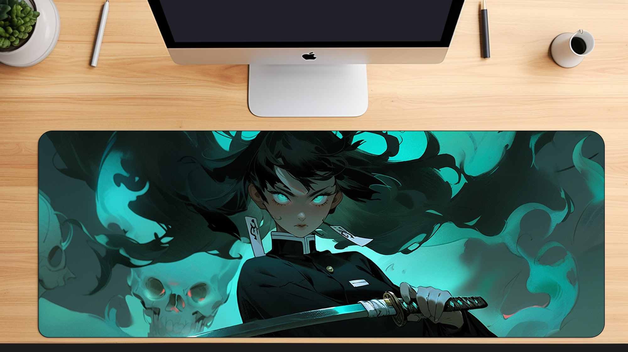 Demon Slayer Gaming Desk Mat Long Desk Mat Mousepad Gift - Etsy