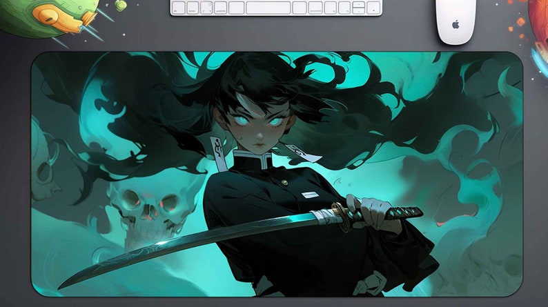 Demon Slayer Gaming Desk Mat Long Desk Mat Mousepad Gift - Etsy