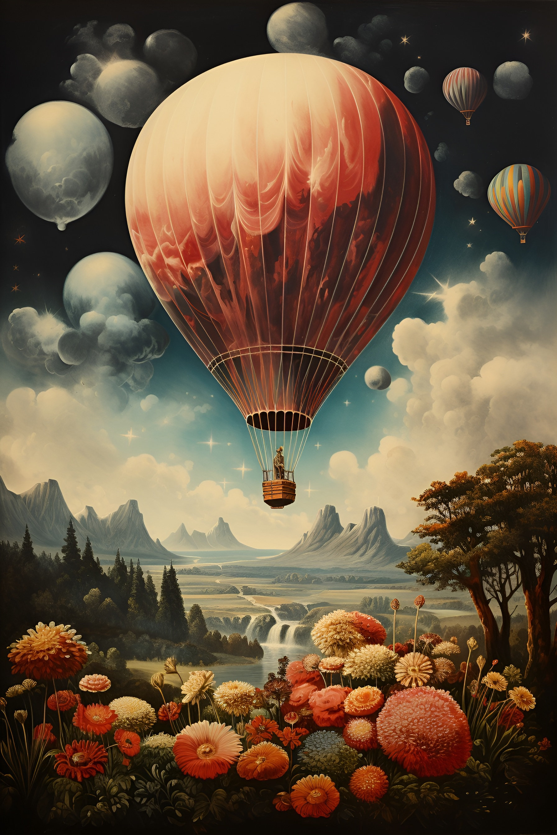 Hot Air Balloons, Vintage Balloons, Hot Air Balloons Art Print, Air ...