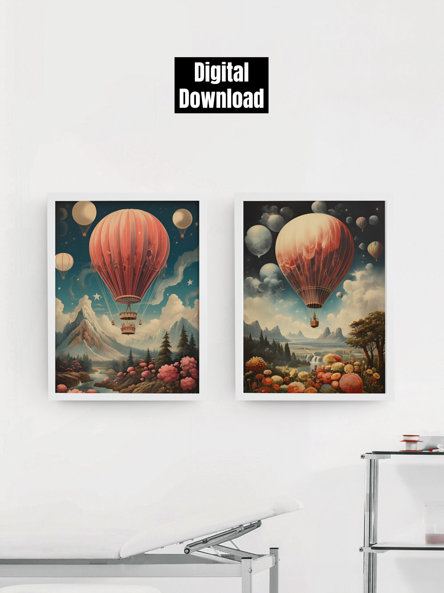 Hot Air Balloons, Vintage Balloons, Hot Air Balloons Art Print, Air ...