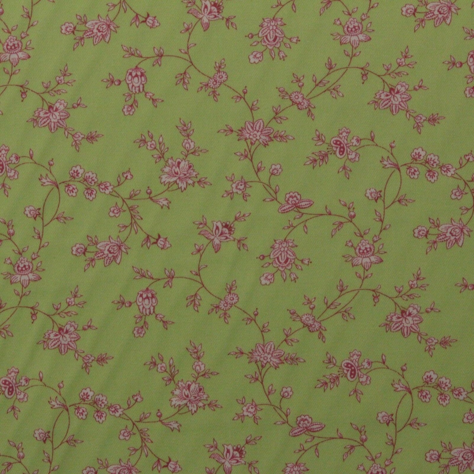 Braemore Dori Spring Green Pink Floral Toile Multiuse Fabric by the ...