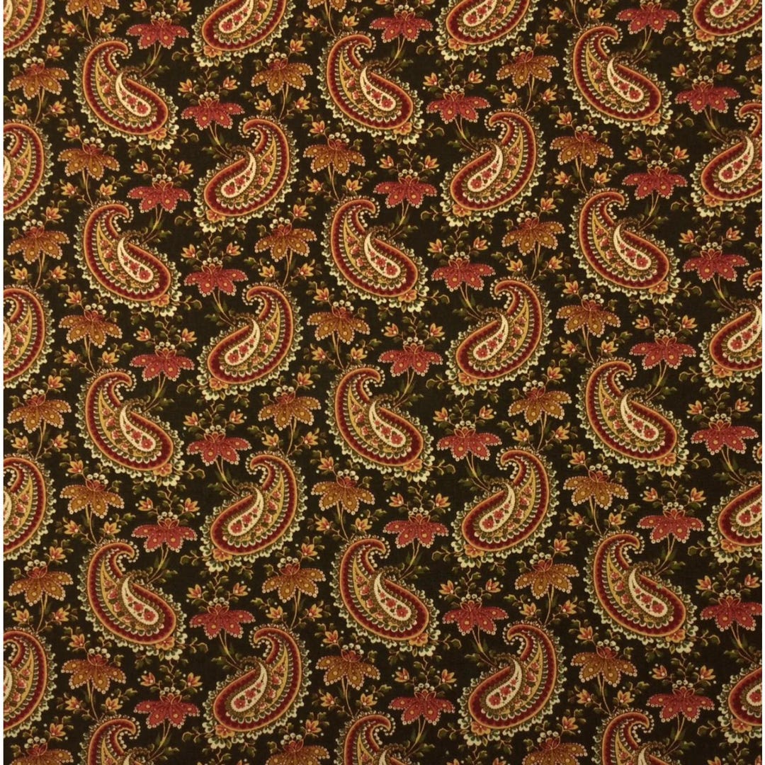 Vintage Waverly Penzance Brown Paisley Fabric by the Yard 54w - Etsy