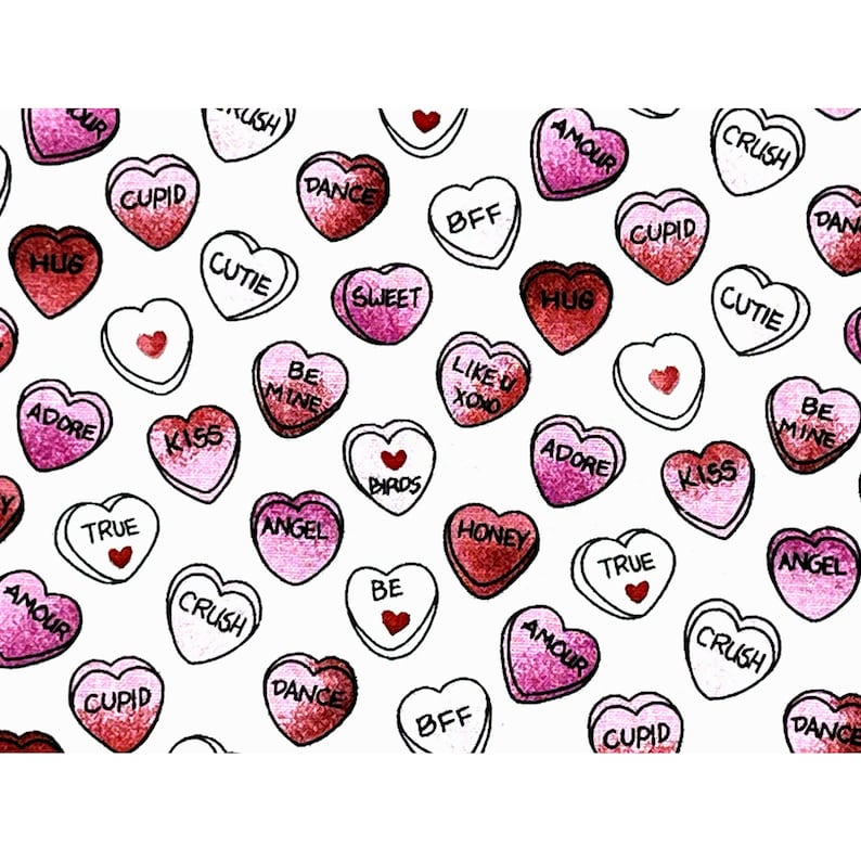 Conversation Candy Hearts Fabric Traditions Valentine's Day Cotton ...