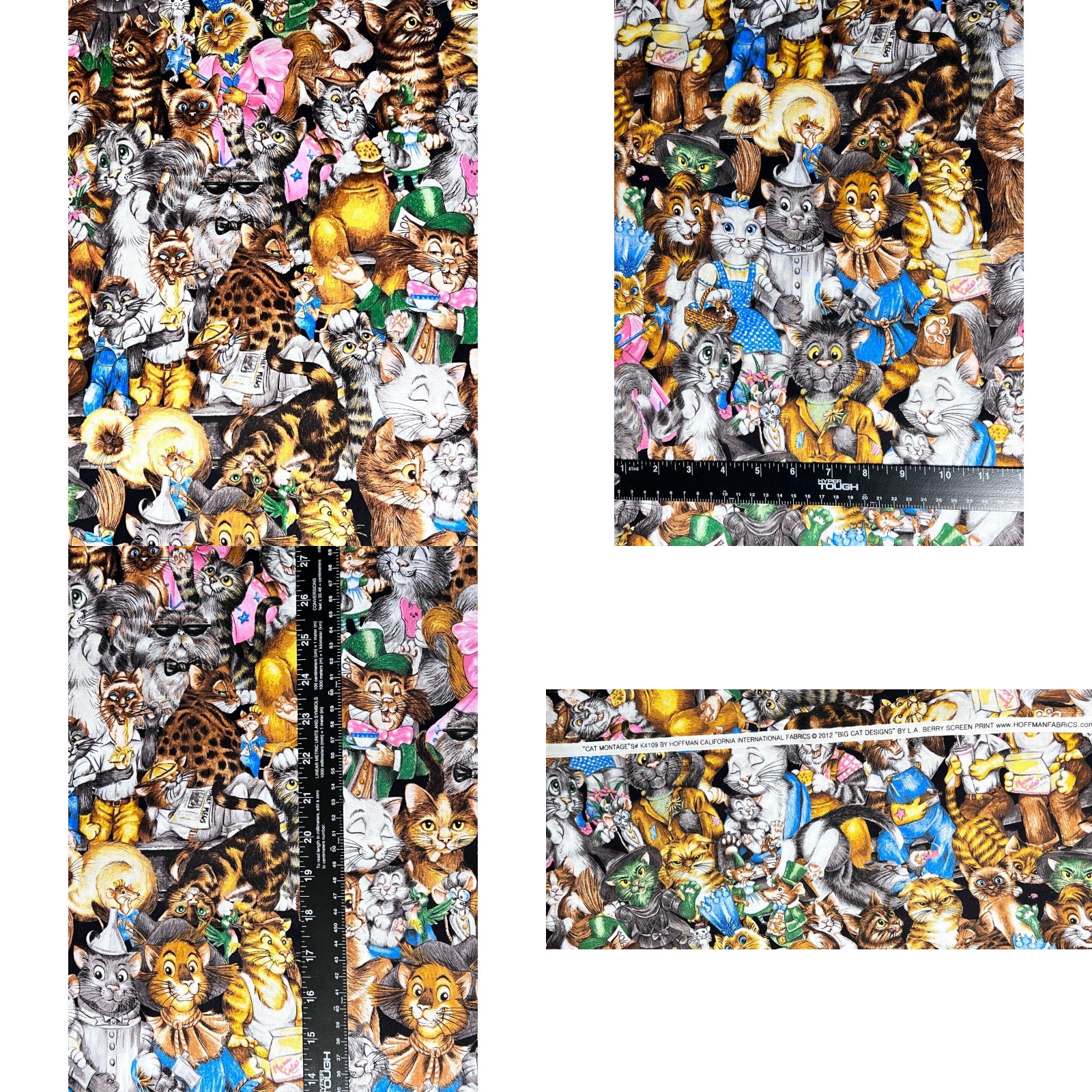 Cat Montage - Big Cat Designs/hoffman Fabrics-wizard of Pawz Companion ...