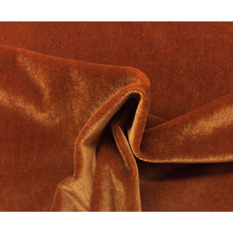 Designer Plush Mohair Cinnabar Wool Velvet Upholstery Fabric by the ...